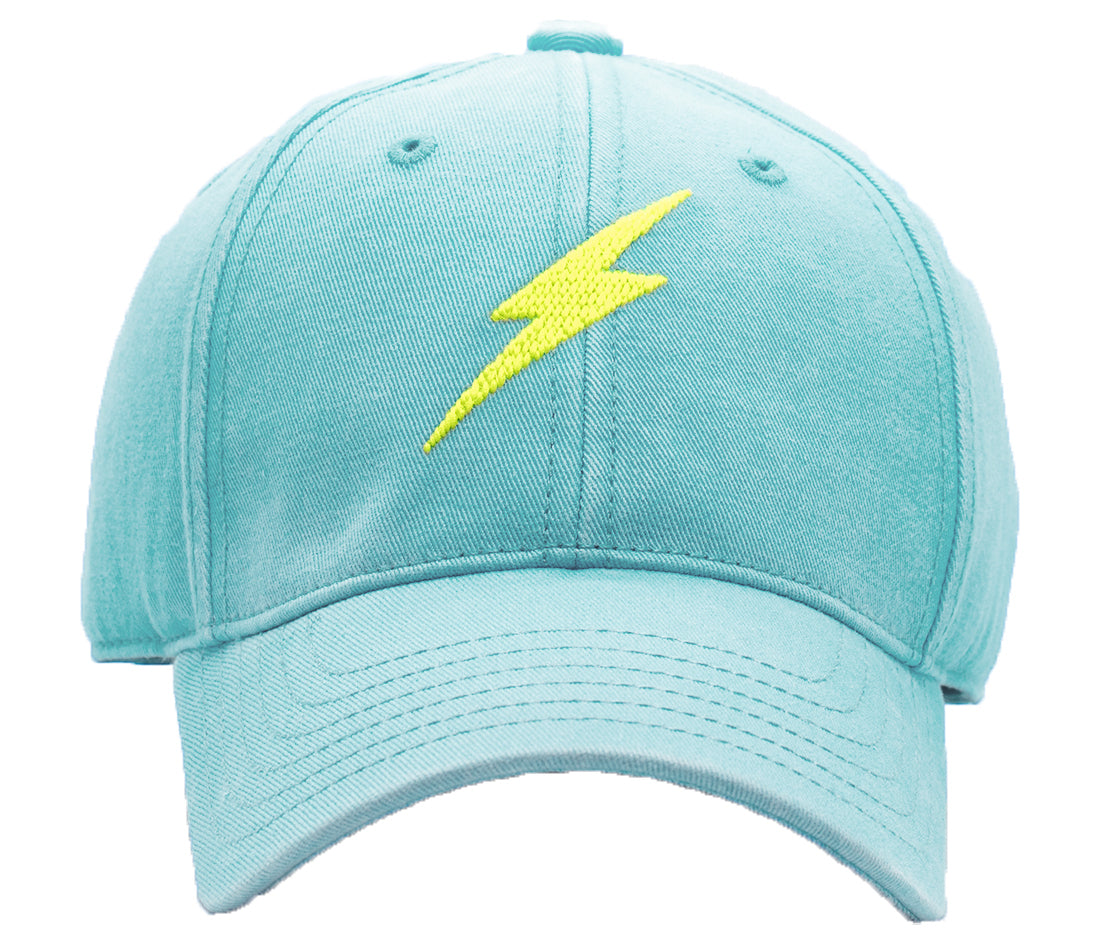 Kids Lightning Bolt Baseball Hat - Aqua – Harding Lane